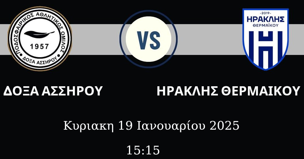 Δόξα Ασσήρου-Ηρακλής Θερμαΐκού: Η δεύτερη κόντρα στον τρίτο-Πότε παίζουν